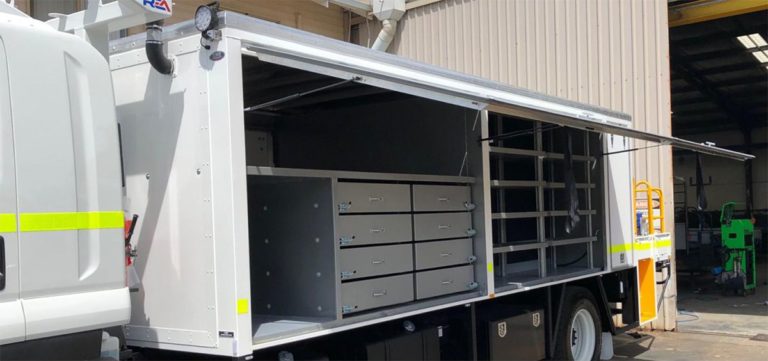 Purpose built mine spec truck body - Osborne Motor Bodies